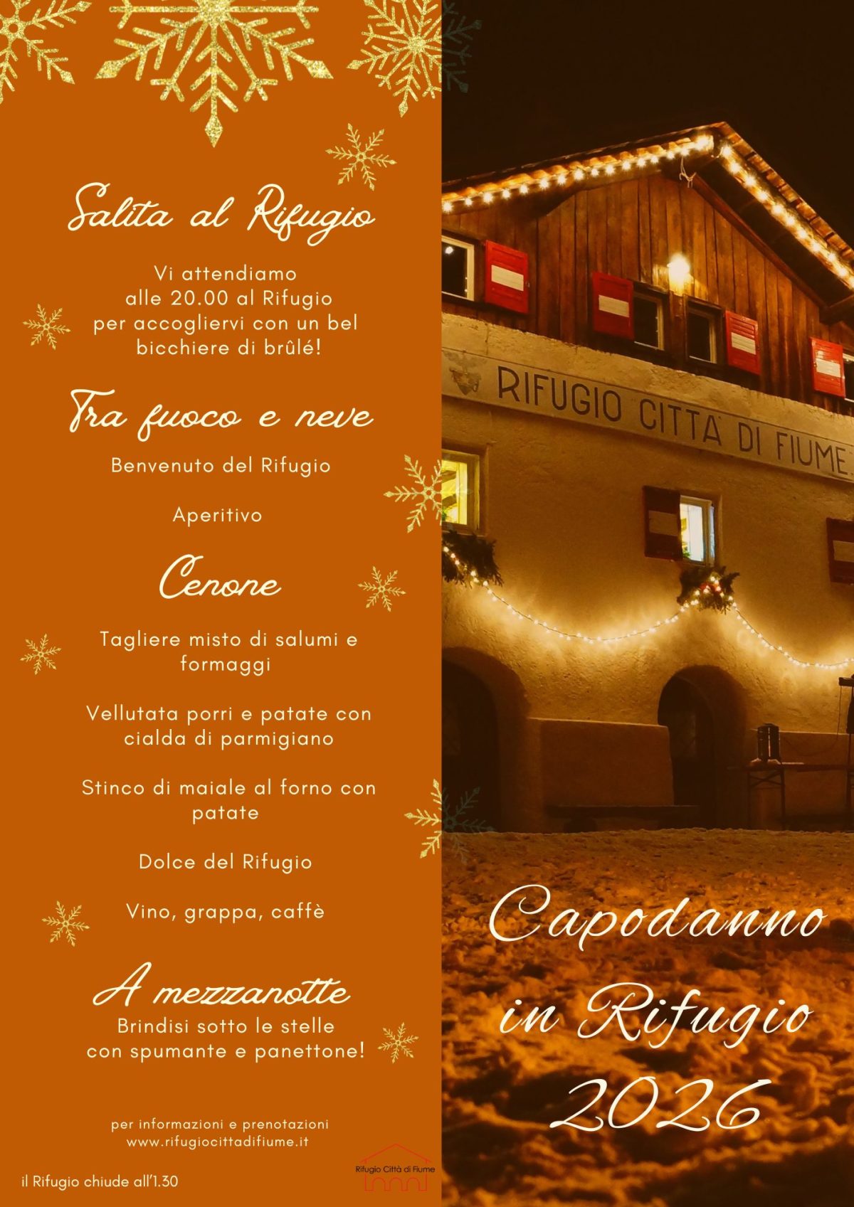 Capodanno 2026 in Rifugio! - Rifugio Città di Fiume